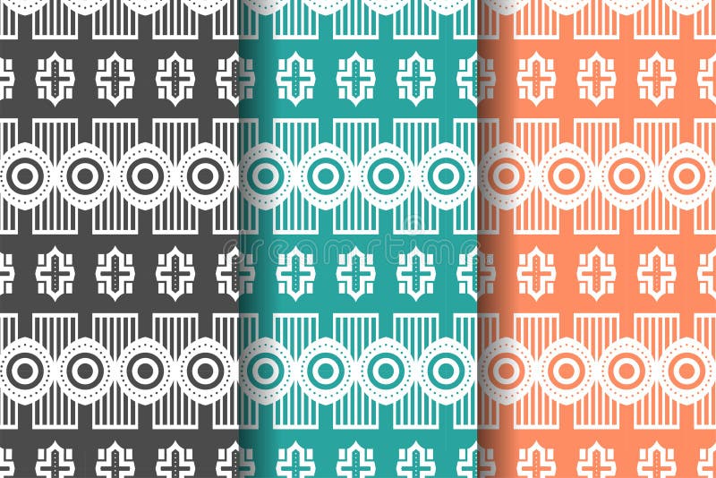 Universal Abstract Geometric Seamless Patterns Set Design Template ...