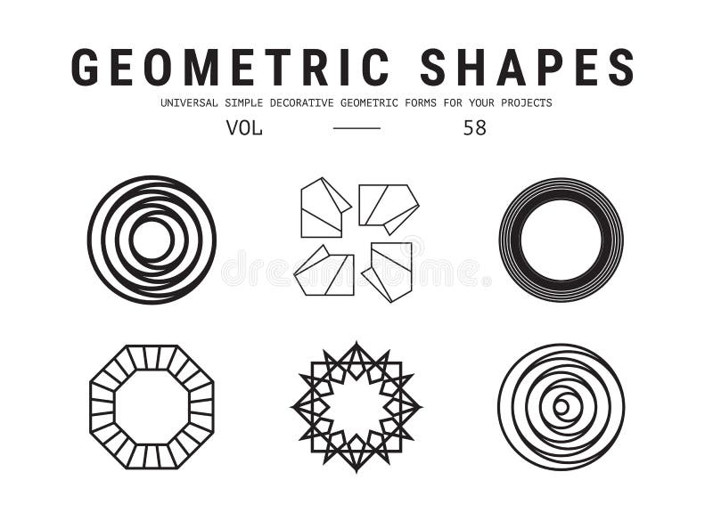 Universal Geometric Shapes Set Stock Vector - Illustration of basic ...