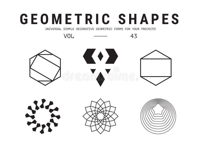 Universal Geometric Shapes Set Stock Vector - Illustration of banner ...