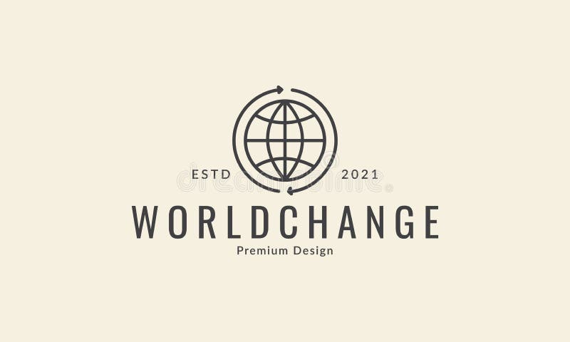 Universal Globe World Line with Rounded Arrows Logo Symbol Icon Vector ...