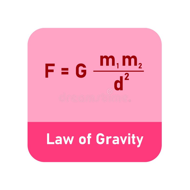 Universal Gravitational Force Formula in Physics. Stock Vector ...