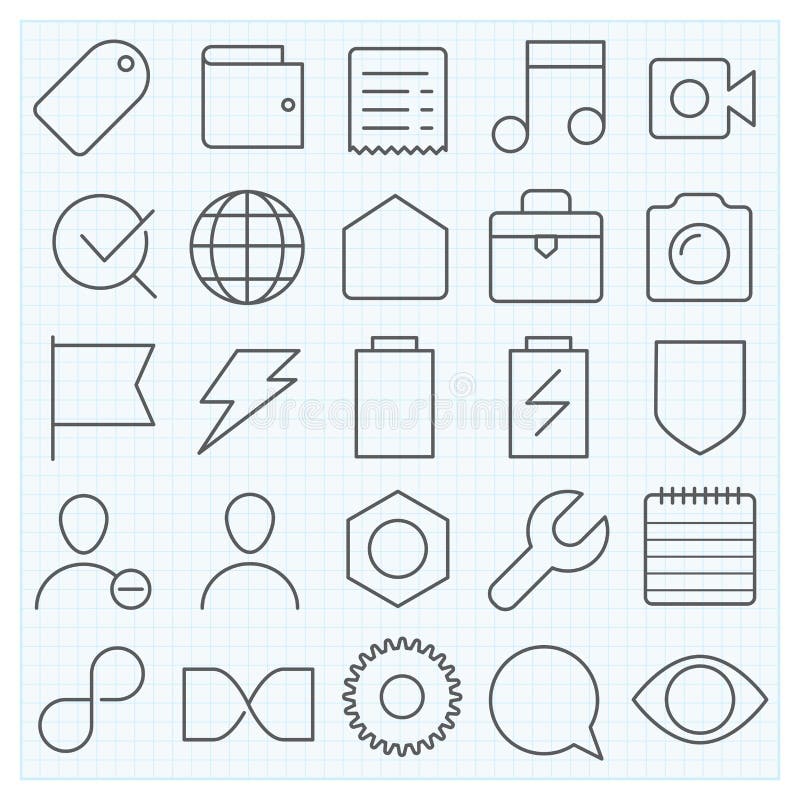 Universal GUI icons set stock vector. Illustration of applications ...