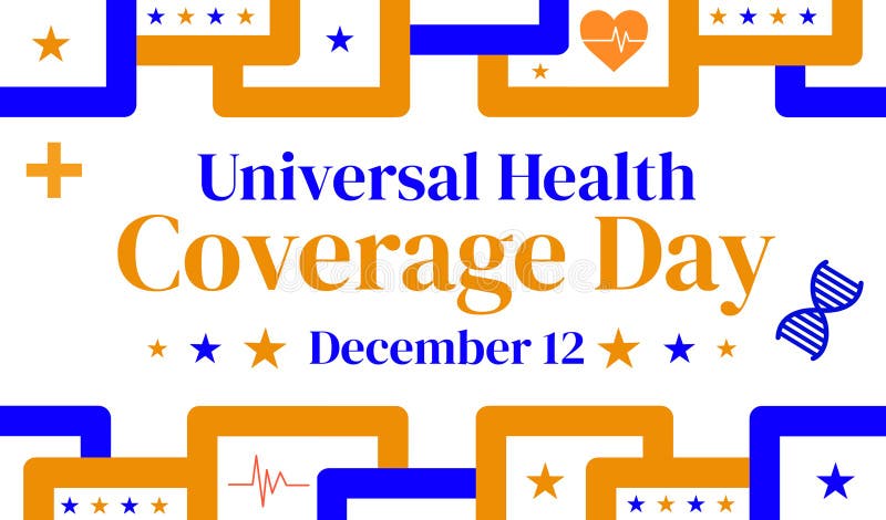 Universal Health Coverage Day Background Design with Typography and ...