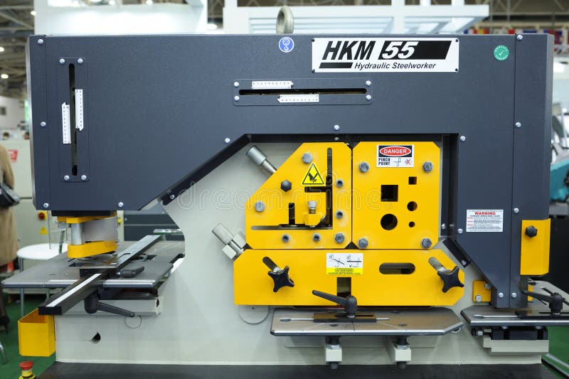 Universal Hydraulic Press Shears Steelworker Ready for Work at a Plant ...