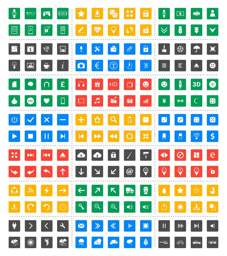 Universal icon set stock illustration. Illustration of mobile - 54109675