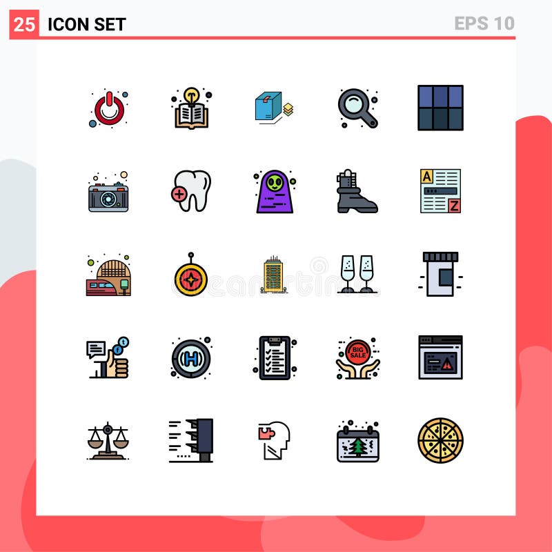 Universal Icon Symbols Group of 25 Modern Filled Line Flat Colors of ...