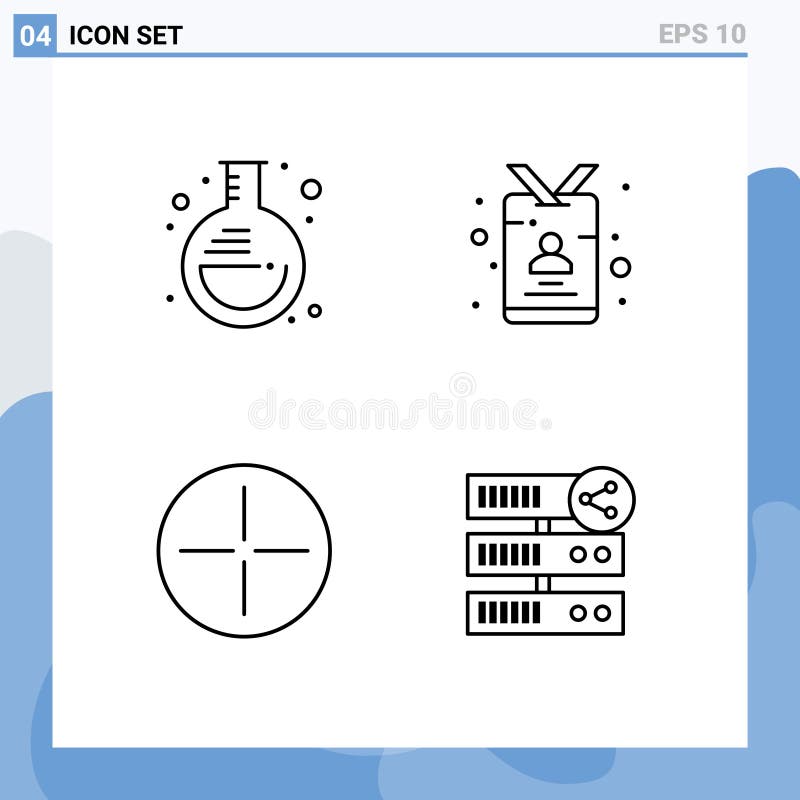 Universal Icon Symbols Group of 4 Modern Filledline Flat Colors of ...