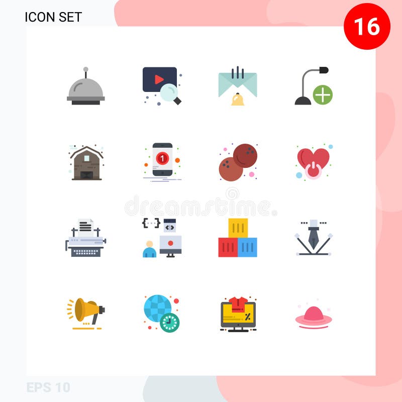 Set of 16 Commercial Flat Colors Pack for Farm, Hardware, Contact ...