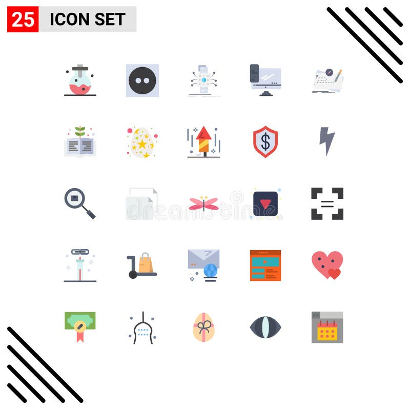 Universal Icon Symbols Group of 25 Modern Flat Colors of Mission, Game ...