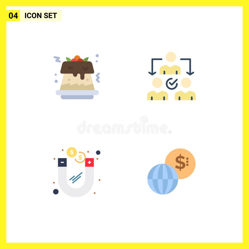 4 User Interface Flat Icon Pack of Modern Signs and Symbols of Cake ...