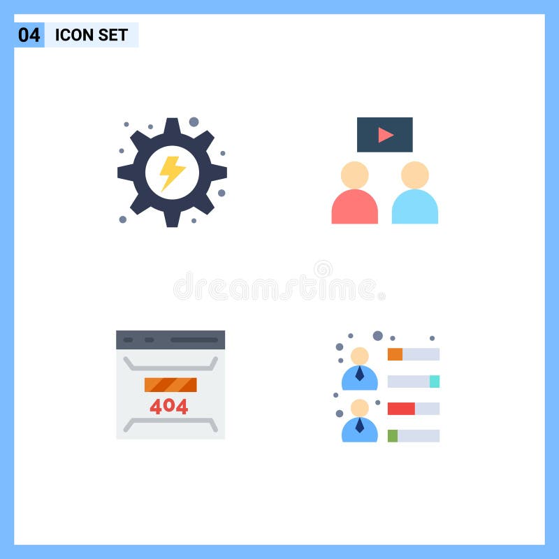 Universal Icon Symbols Group of 4 Modern Flat Icons of Electrical ...