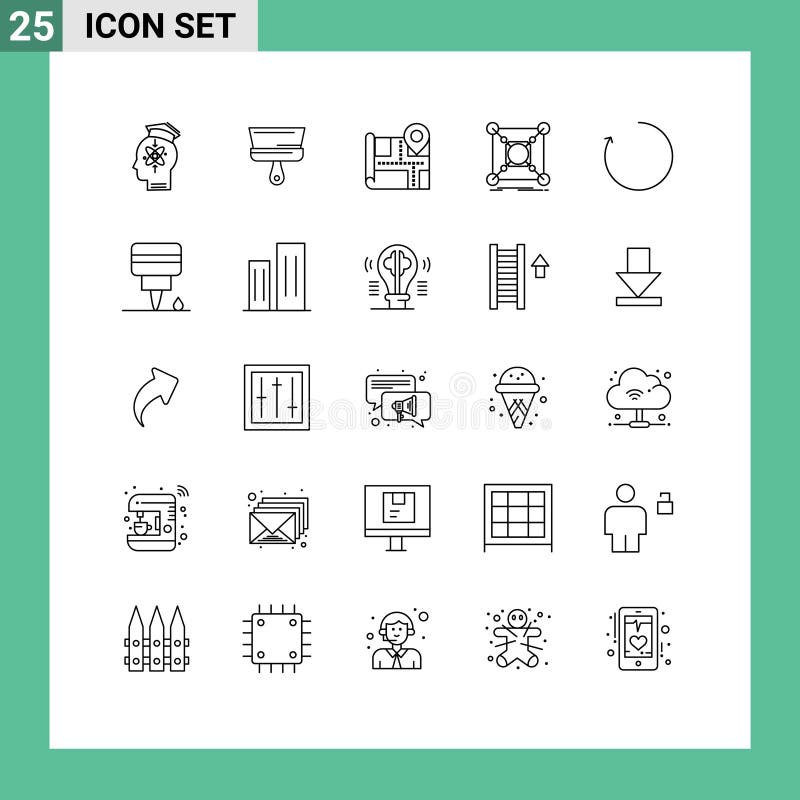 25 Universal Lines Set for Web and Mobile Applications Arrow, Data ...