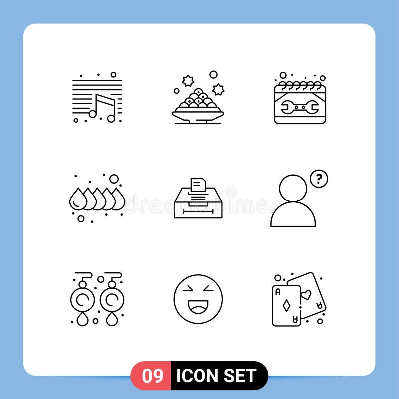 9 User Interface Outline Pack of Modern Signs and Symbols of Data, Drop ...