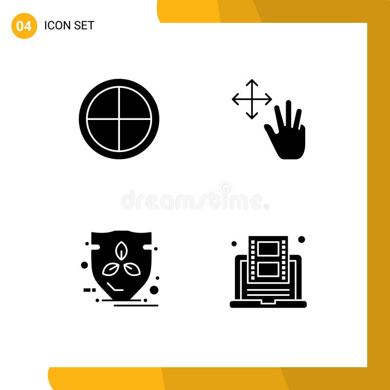 Universal Icon Symbols Group of 4 Modern Solid Glyphs of Army, Eco ...