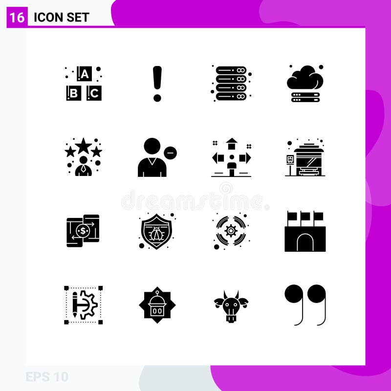 Universal Icon Symbols Group of 16 Modern Solid Glyphs of Bookmark ...