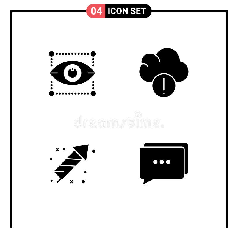 Universal Icon Symbols Group of 4 Modern Solid Glyphs of Creativity ...