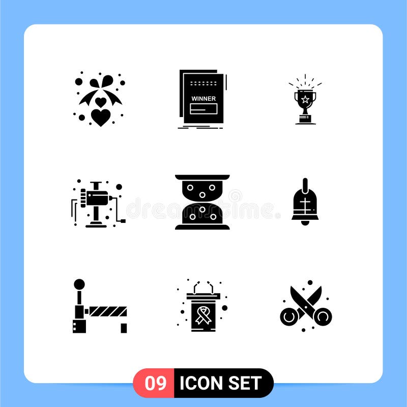 Universal Icon Symbols Group of 9 Modern Solid Glyphs of Loading, Meat ...