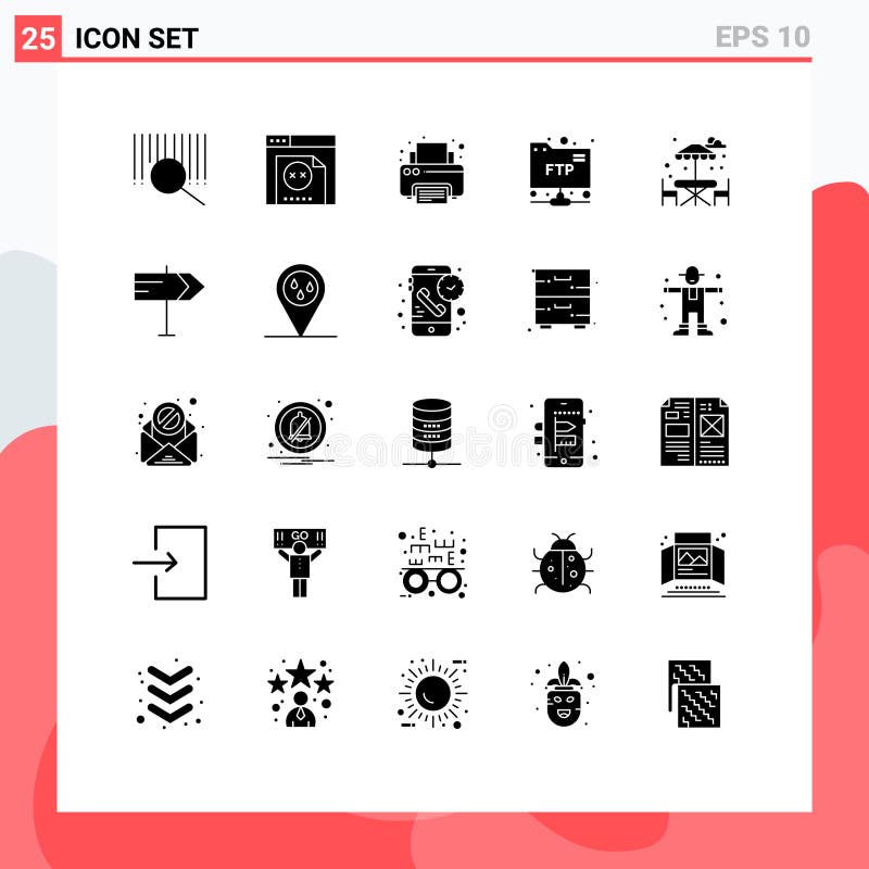 Universal Icon Symbols Group of 25 Modern Solid Glyphs of Map, Park ...