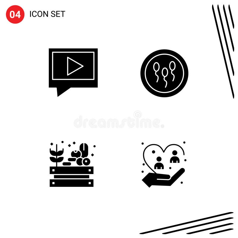 Universal Icon Symbols Group of Modern Solid Glyphs of Video, Farming ...