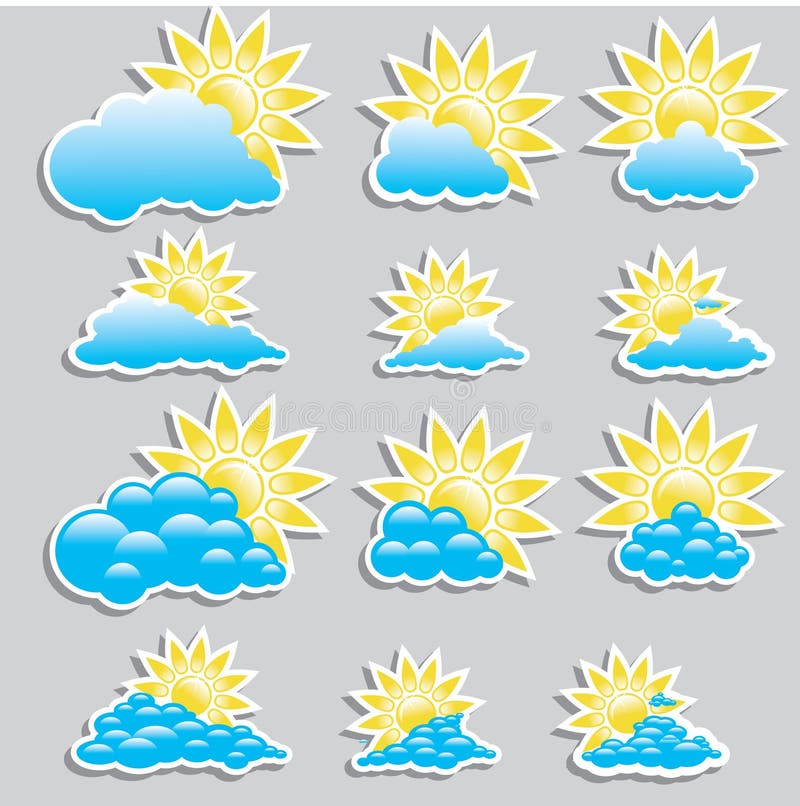 Universal Icons Clouds - Set (Weather) Stock Vector - Illustration of ...