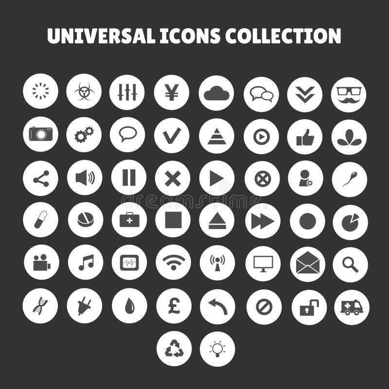 Universal icons Collection stock vector. Illustration of corner - 102626065