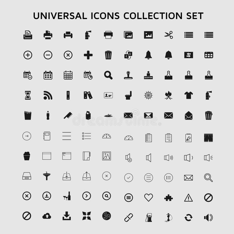 Universal icons Collection stock vector. Illustration of business ...