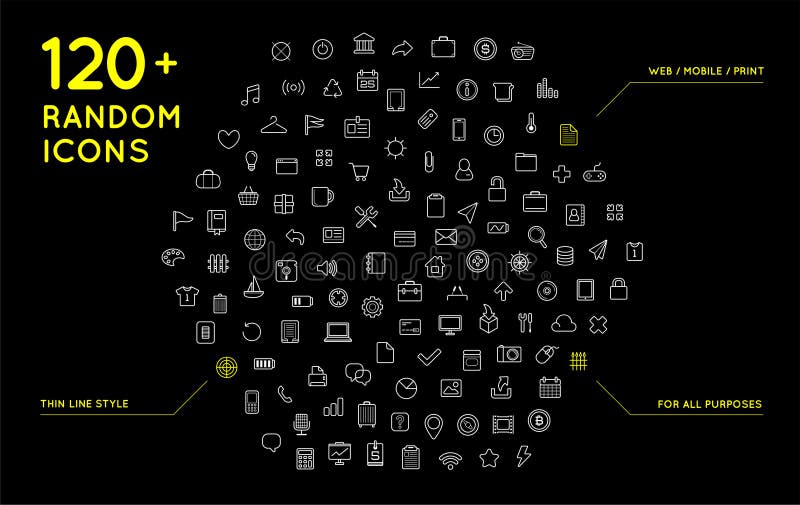 120 Universal Icons Set for All Purposes Web, Mobile, App Making ...