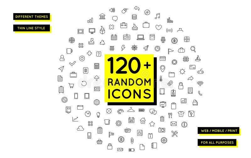 120 Universal Icons Set for All Purposes Web, Mobile, App Making ...