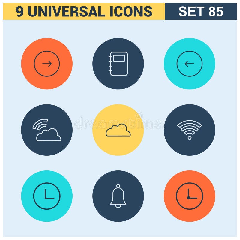 Universal icons set vector stock vector. Illustration of fashion ...
