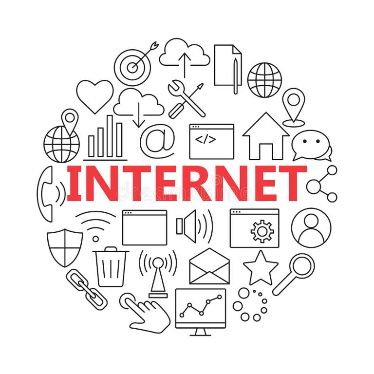 Universal Internet Icon To Use in Web and Mobile UI, Set of Basi Stock ...