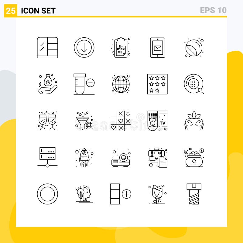 25 Universal Lines Set for Web and Mobile Applications Printing, Print ...