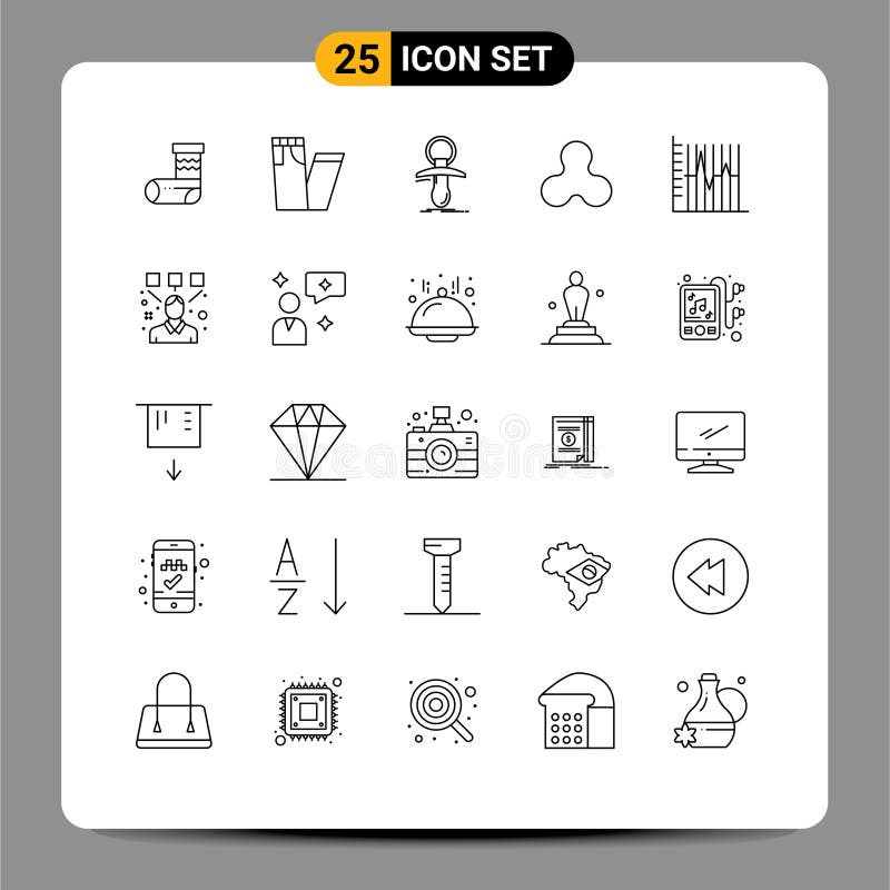 Stock Vector Icon Pack of 25 Line Signs and Symbols for Statistics ...