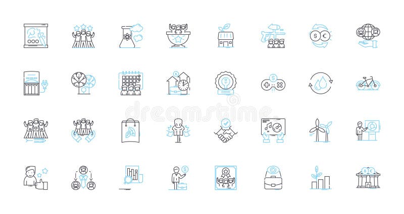 Universal Linkage Linear Icons Set. Connectivity, Compatibility ...