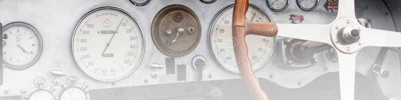 Universal Linkedin 4x1 Banner with Old-timer Car Panel Stock Photo ...