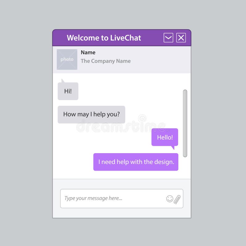 The Universal Live Chat Window for Web Stock Vector - Illustration of ...