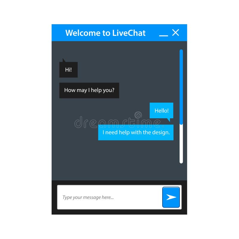 The Universal Live Chat Window for Web Pages Stock Vector ...