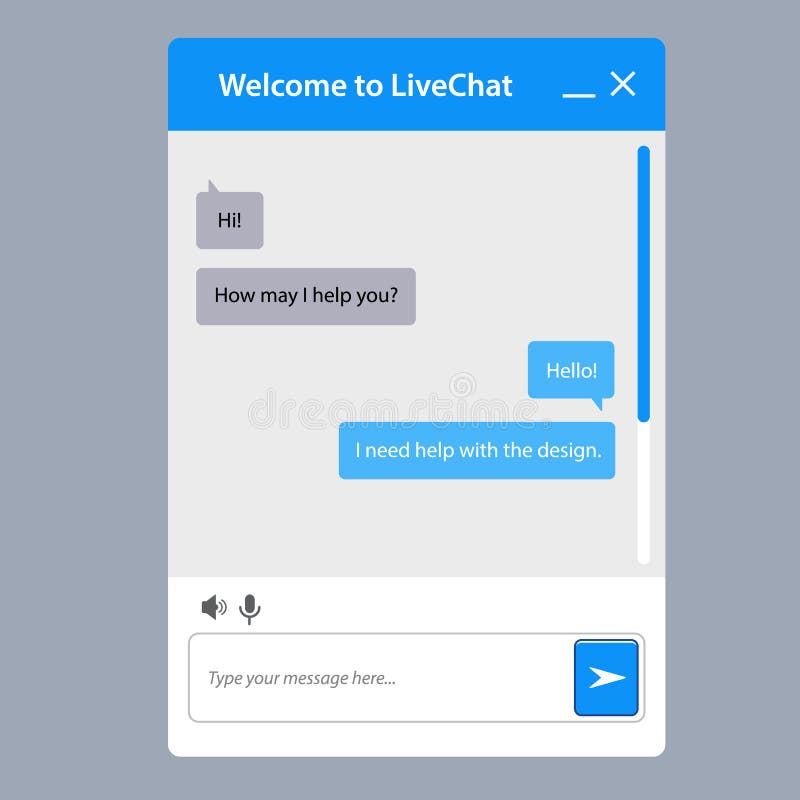 The Universal Live Chat Window for Web Stock Vector - Illustration of ...