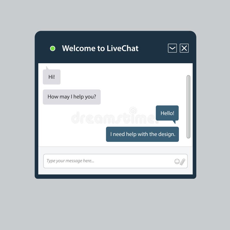 The Universal Live Chat Window Stock Vector - Illustration of manager ...