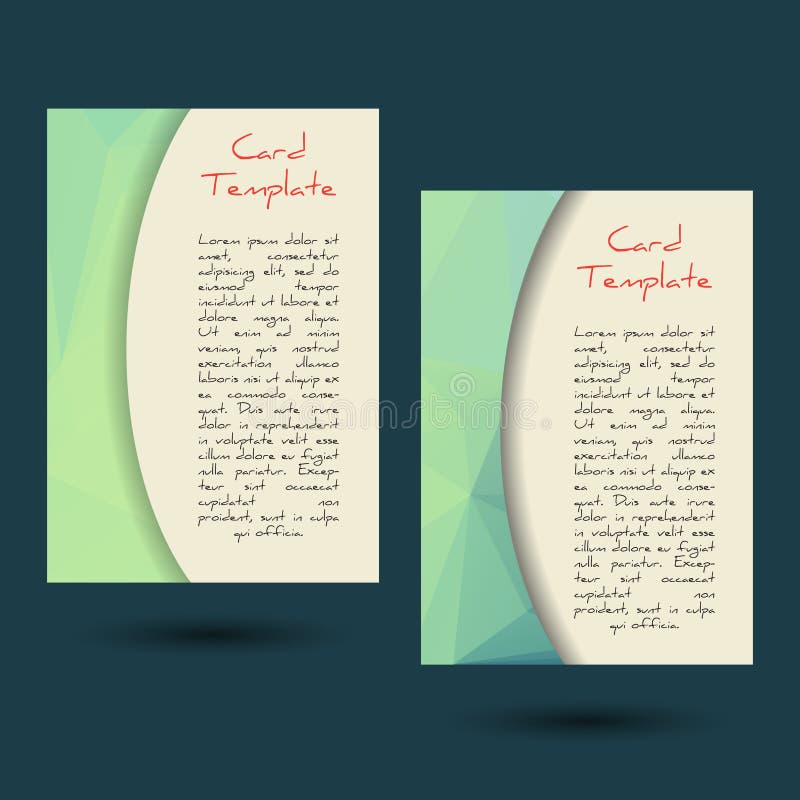Universal Low Poly Card Templates Stock Illustration - Illustration of ...