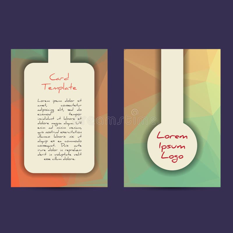 Universal Low Poly Card Templates Stock Vector - Illustration of ...