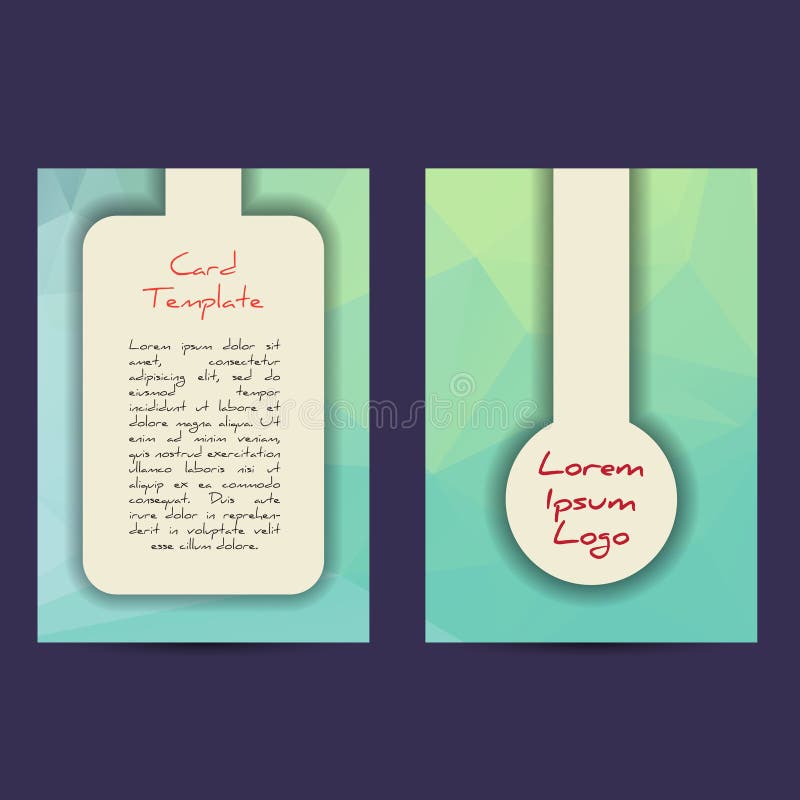 Universal Low Poly Card Templates Stock Illustration - Illustration of ...