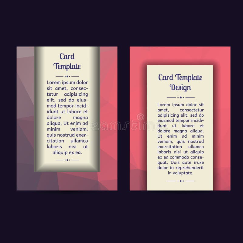 Universal Low Poly Card Templates Stock Illustration - Illustration of ...