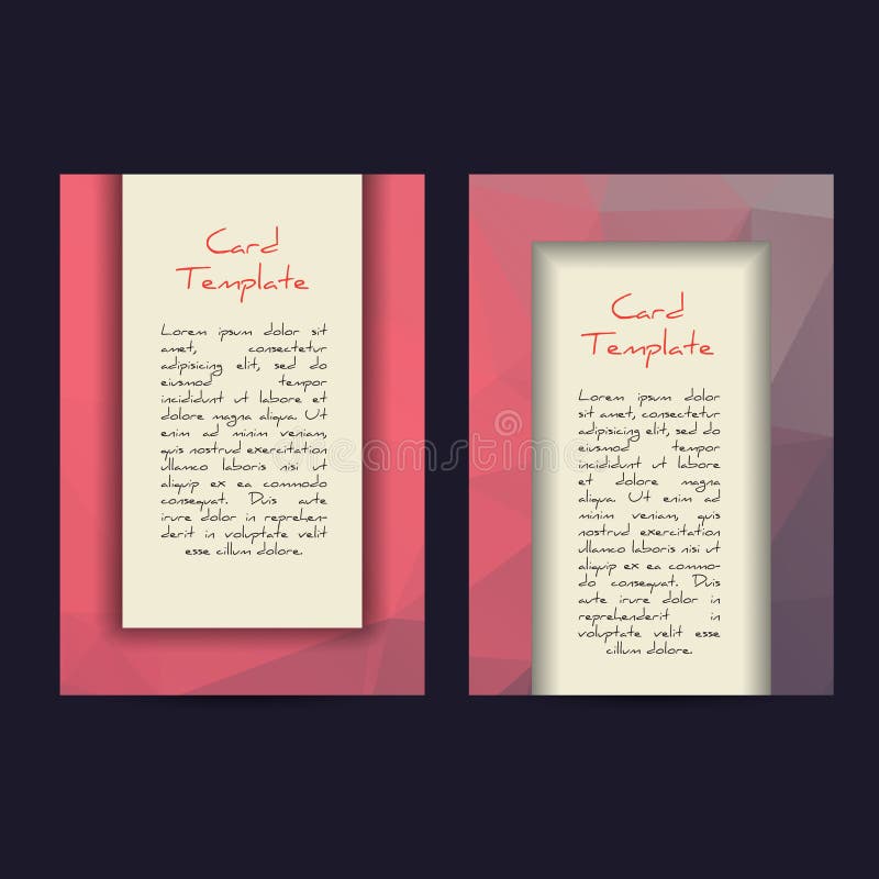 Universal Low Poly Card Templates Stock Vector - Illustration of ...