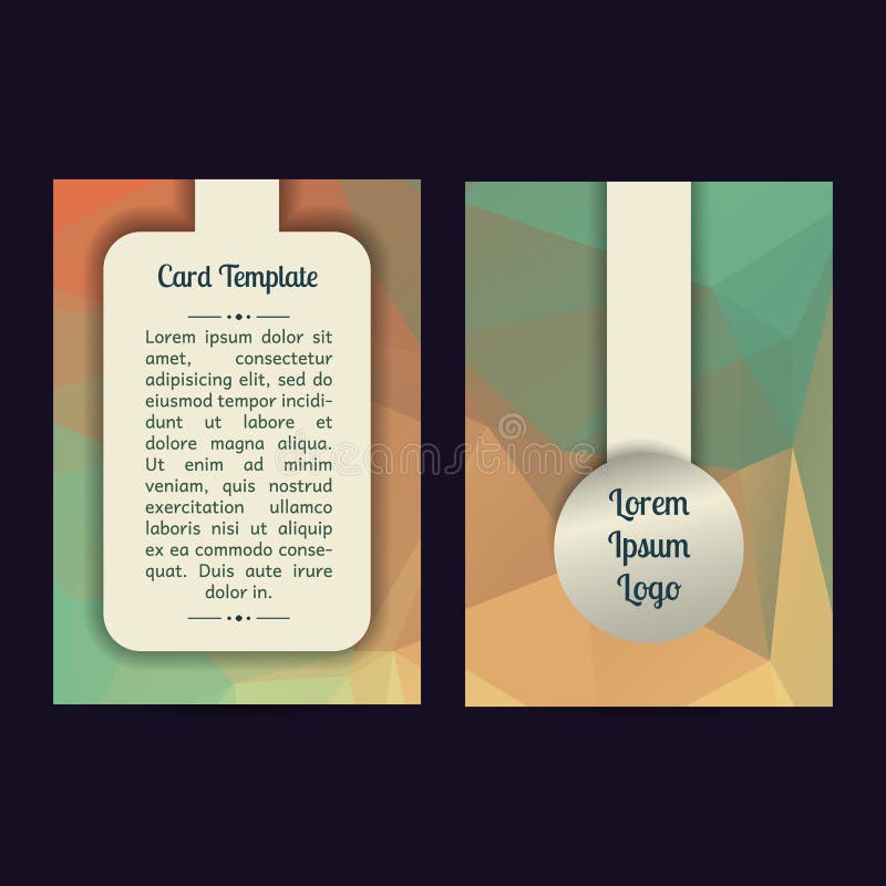 Universal Low Poly Card Templates Stock Illustration - Illustration of ...