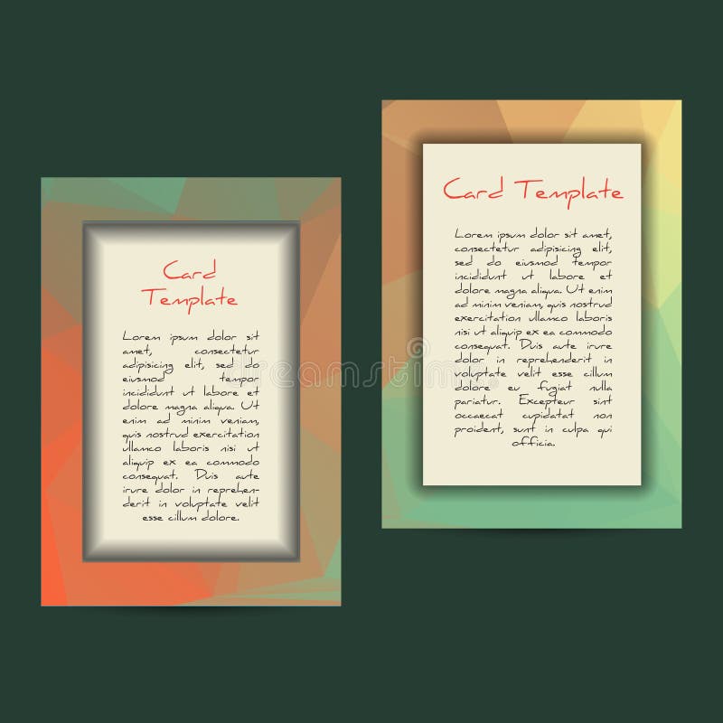 Universal Low Poly Card Templates Stock Illustration - Illustration of ...
