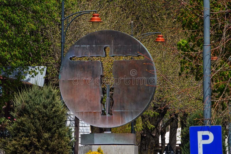 Universal Man Statue in the Center of Sinaia Stock Image - Image of ...