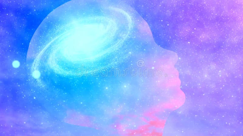 Universal Mind. Galaxy Inside Transparent Human Head Stock Footage ...
