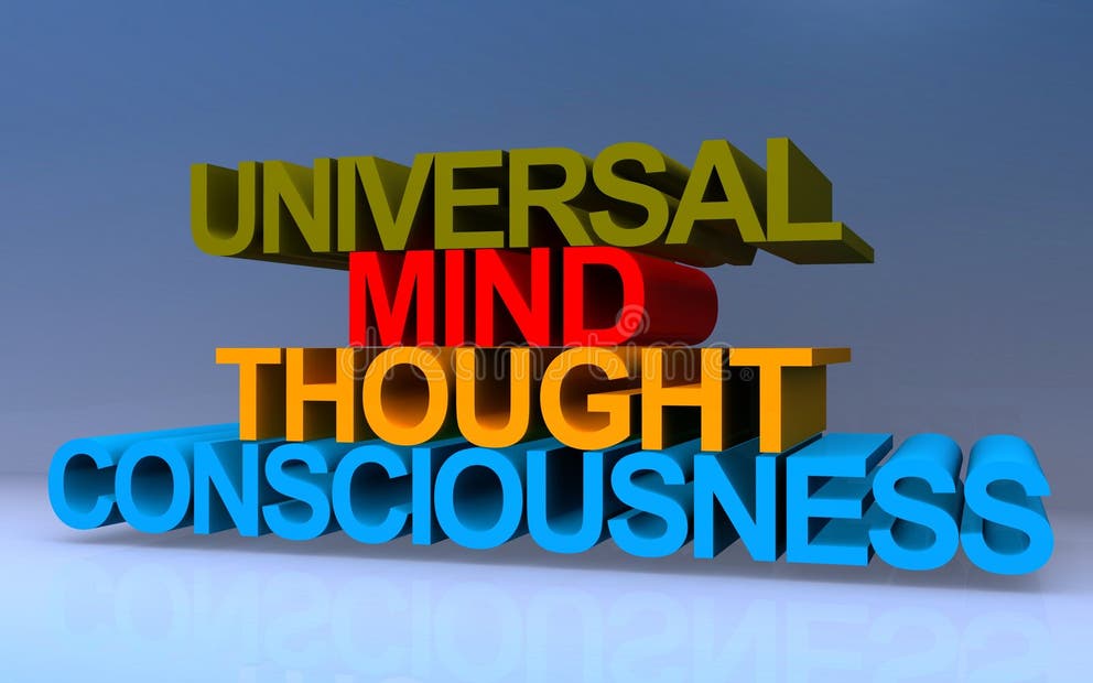 Universal Mind Thought Consciousness on Blue Stock Illustration ...