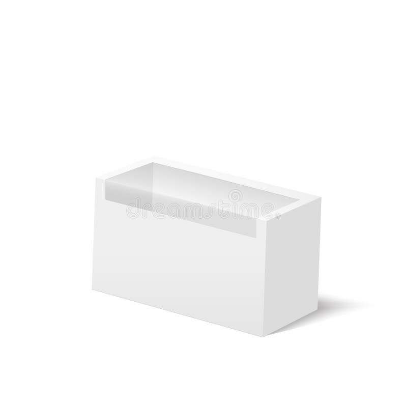 Universal Mockup of Blank Cardboard Box with Transparent Window. Vector ...