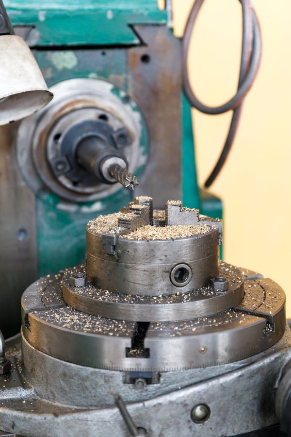 The Universal Green Milling Machine Stock Photo - Image of closeup ...
